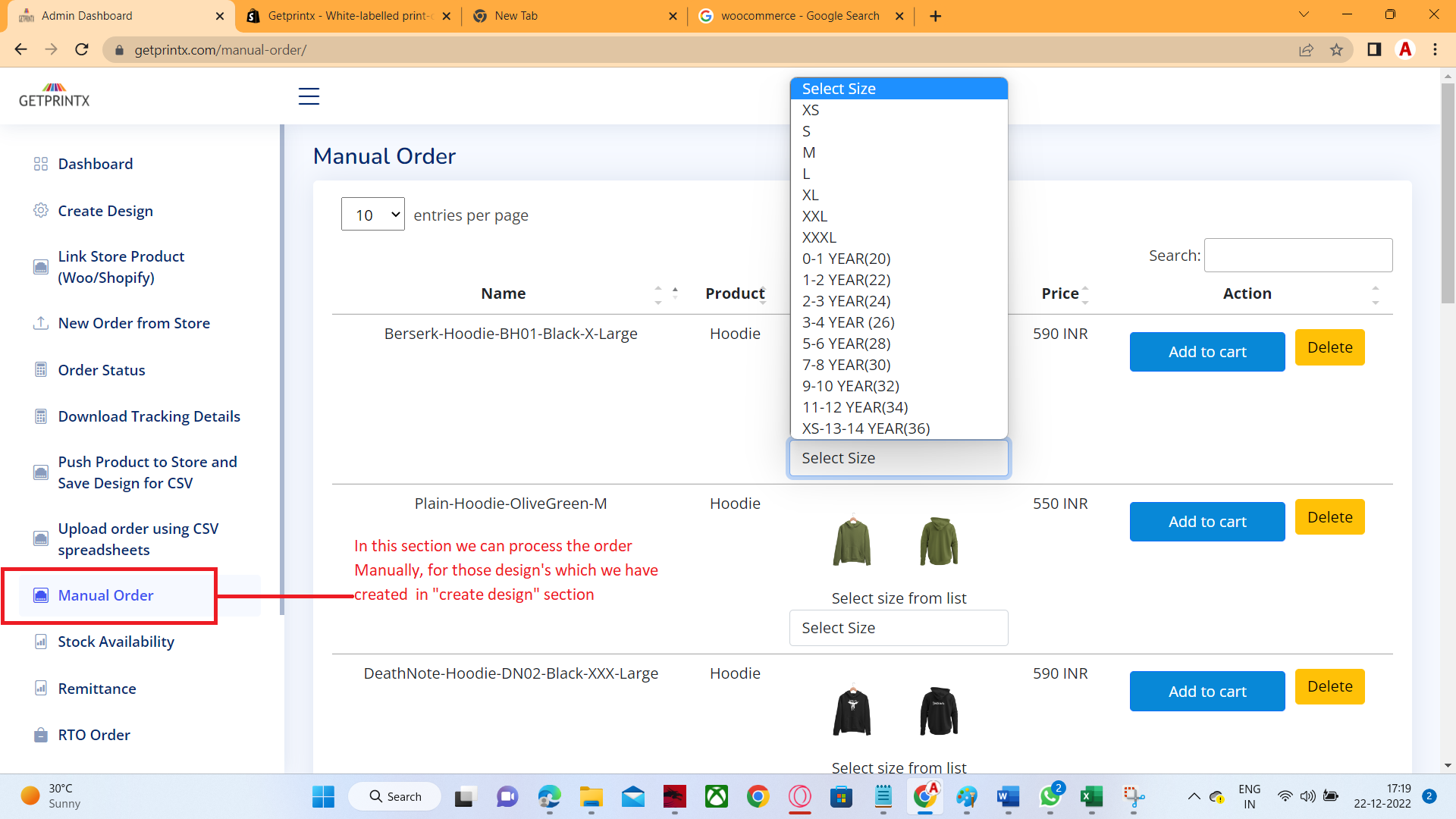Manual Order - getprintx